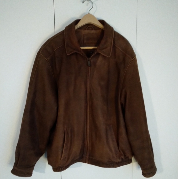 croft & barrow | Jackets & Coats | Croft Barrow Mens Brown Leather ...